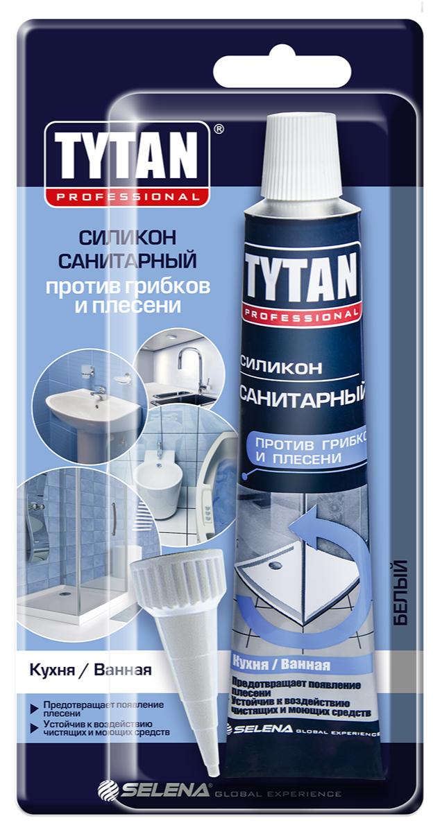 Герметик силиконовый санитарный Tytan Professional, цвет белый, тюбик ...